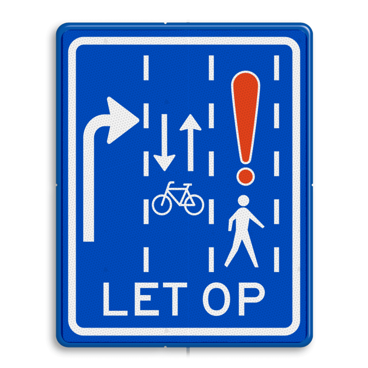 Verkeersbord overstekende fietsers en voetgangers rechtsaf kopen?