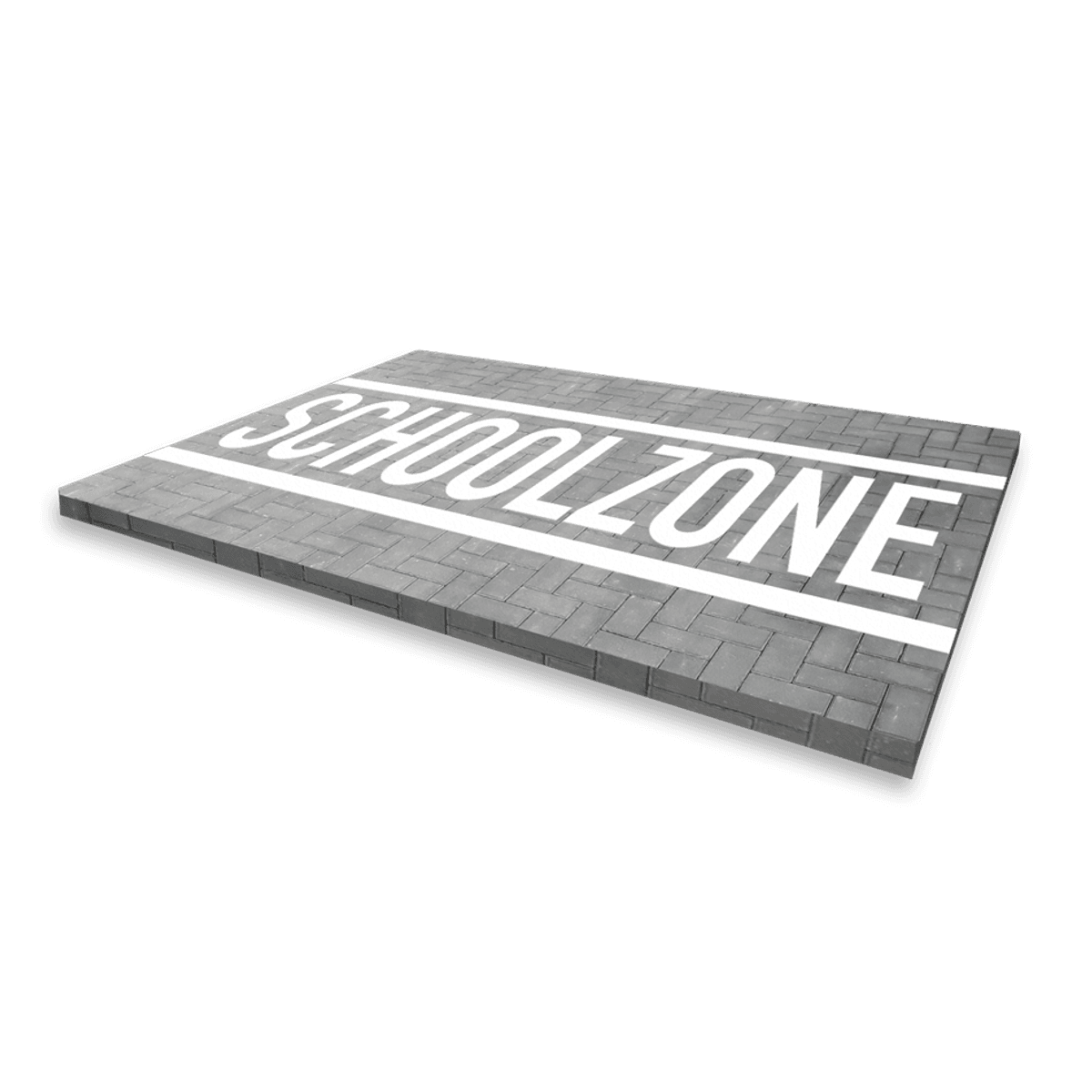 Professionele SCHOOLZONE wegmarkering in slijtvaste verf