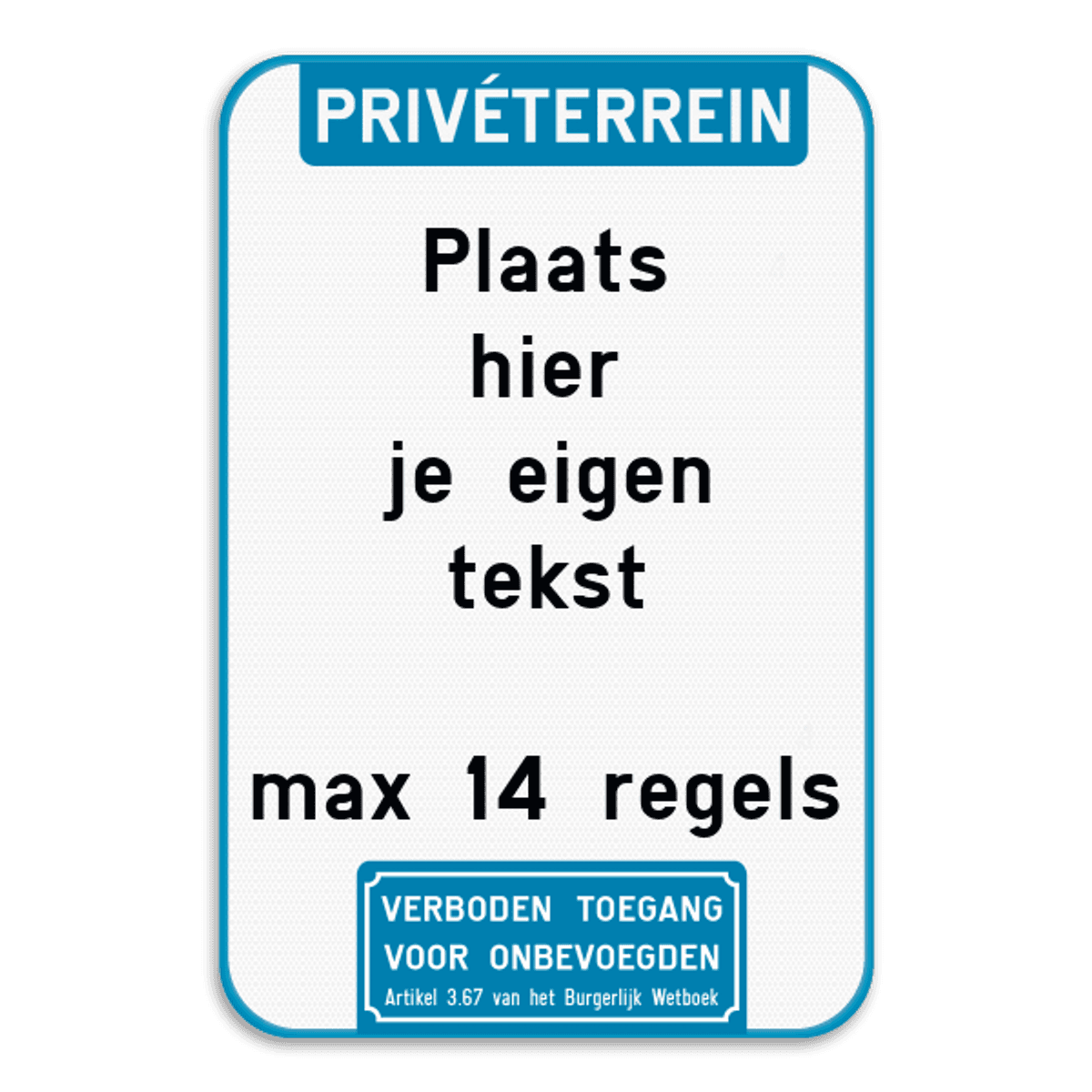 Tekstbord tekst & Pictogram – Maatwerk Signalisatie | Verkeersbord.be