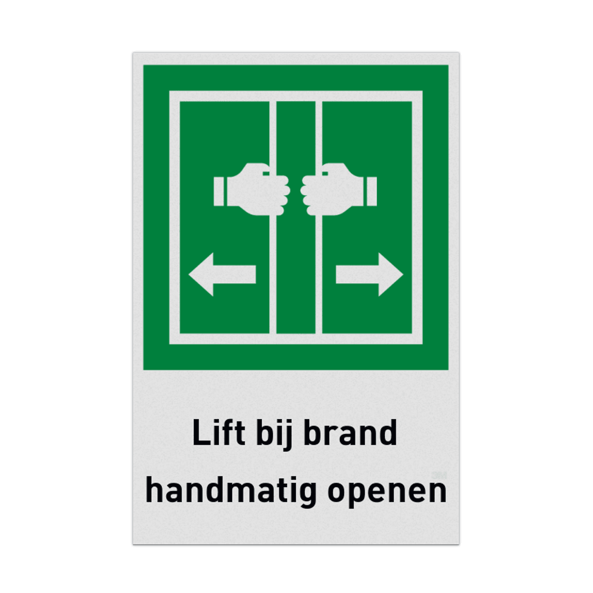 Vlak bord vluchtroute Lift bij brand handmatig openen kopen? Bestel!