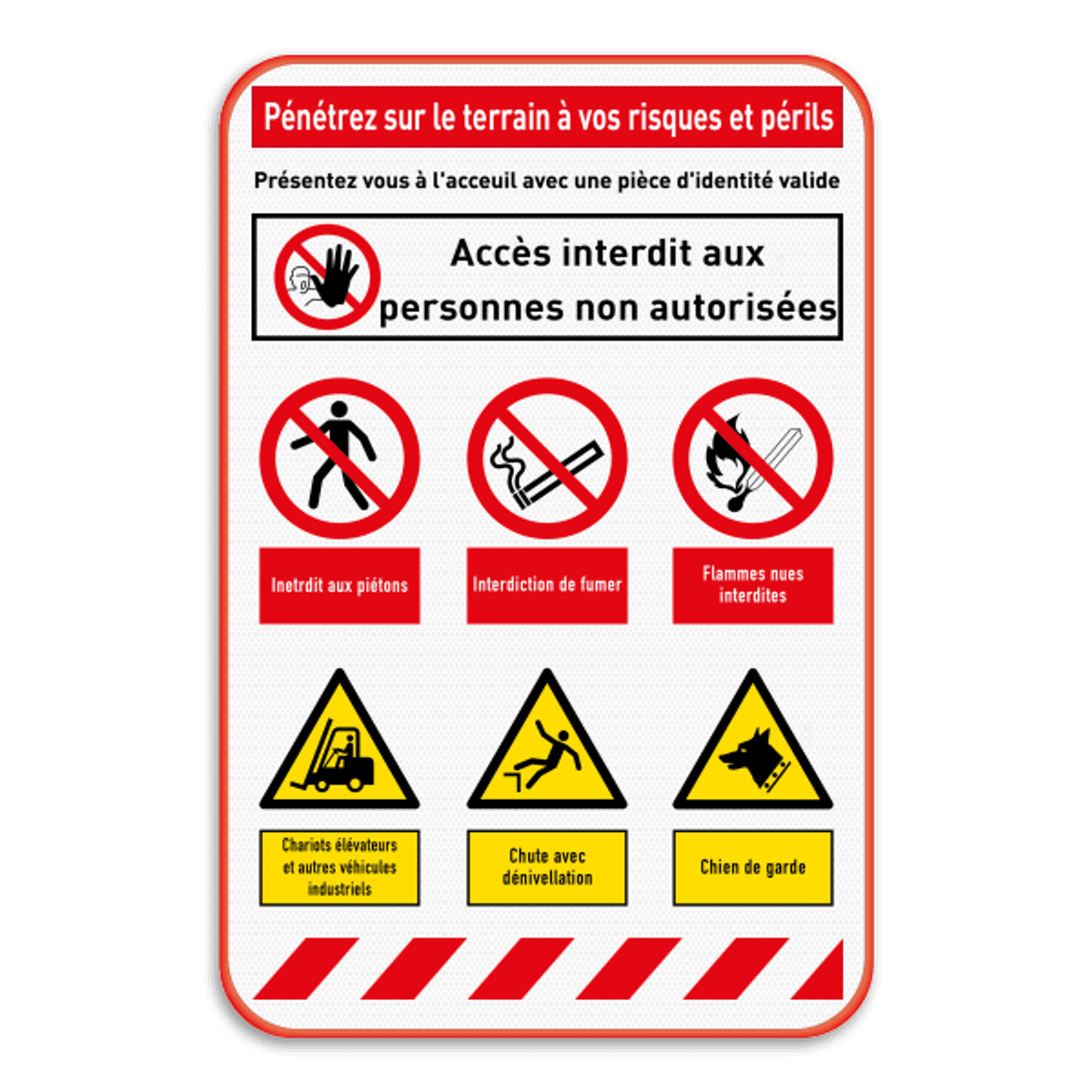 Panneau de sécurité | 6 pictogrammes + bannière