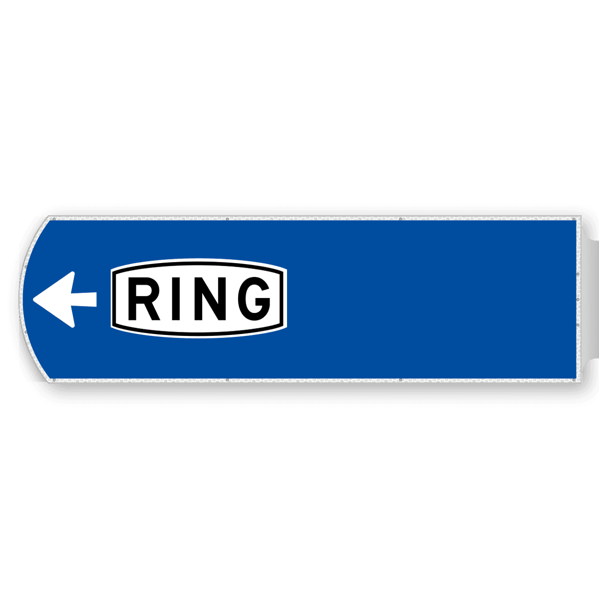 Grote handwegwijzer links met picto RING voor mast kopen