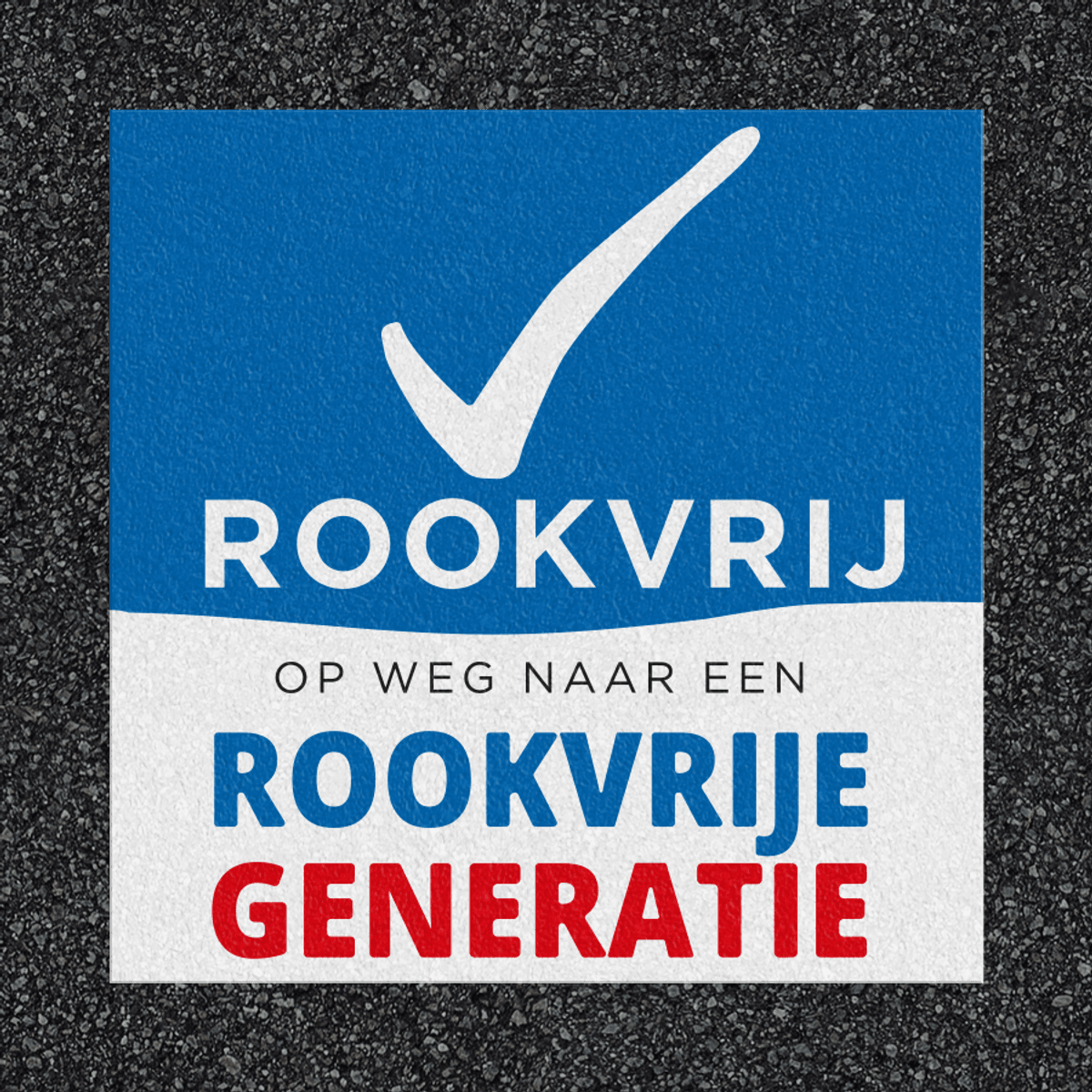 Thermoplast wegmarkering - Rookvrije Generatie | Wegmarkering.nl