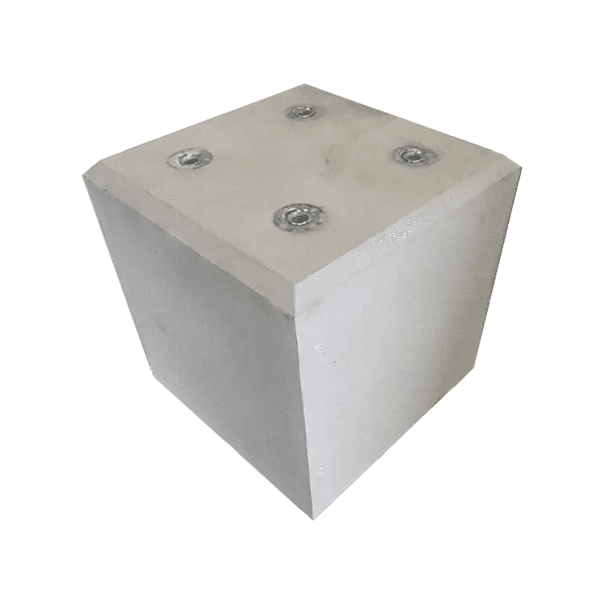 Betonpoer 30x30x30cm grijs met 4 schroefhulzen M16 kopen