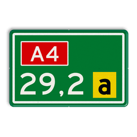 BB08-01a - Hectometerbord Op- of afrit - Officiële verkeersborden