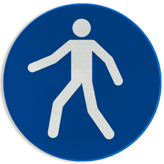 Gebodsbord Verplicht looppad of oversteekplaats voor voetgangers