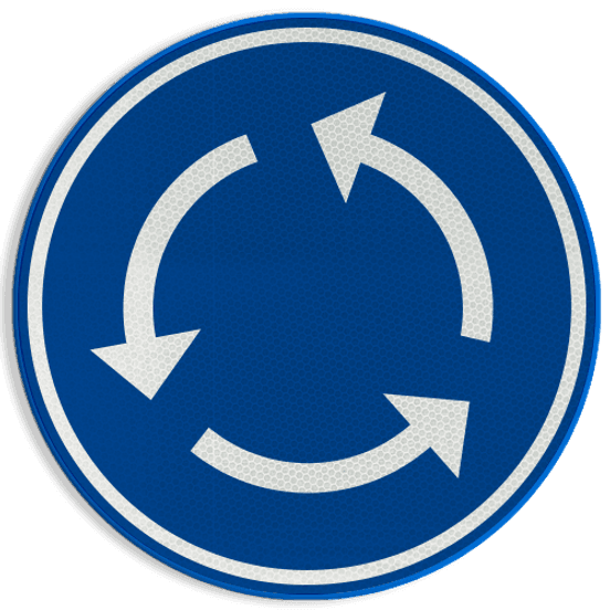 D5 - Verplicht rondgaand verkeer - Officiële Belgische verkeersborden