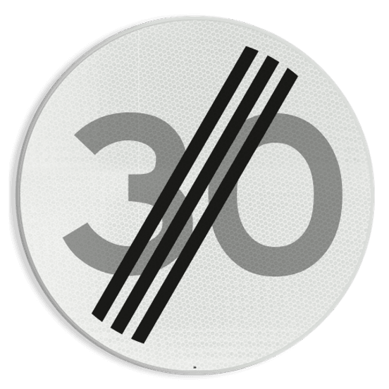 A02-030 - Einde maximum snelheid 30 km/h - Officiële verkeersborden