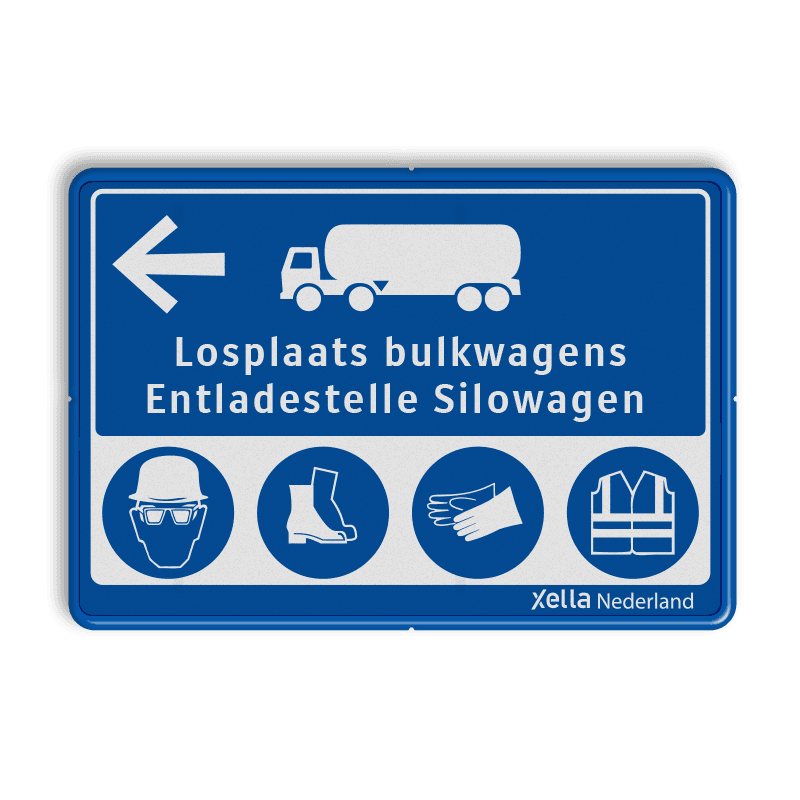 Veiligheidsbord met route en 4 PBM gebodspictogrammen kopen? Bestel!