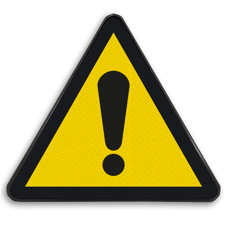 Waarschuwingsbord Algemeen gevaar Pictogram W001 | Informatiebord.nl