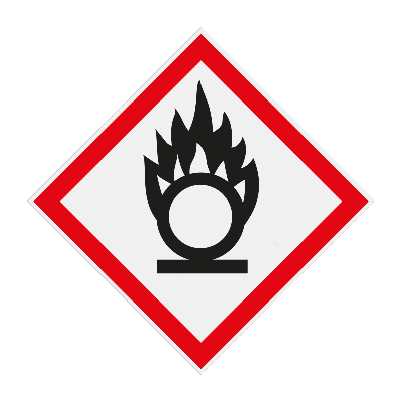 Pictogram GHS03 - Gevaar oxiderende stoffen | Veiligheidsbord.nl