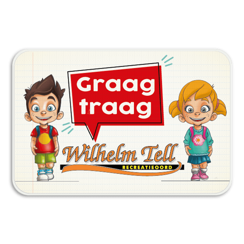 Graag Traag verkeersbord - Spelende kinderen | Snel geleverd!