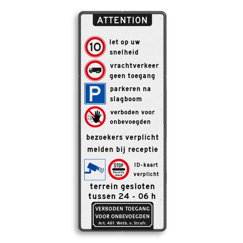 Toegangsbord ingang/entree eigen terrein | Reflecterend