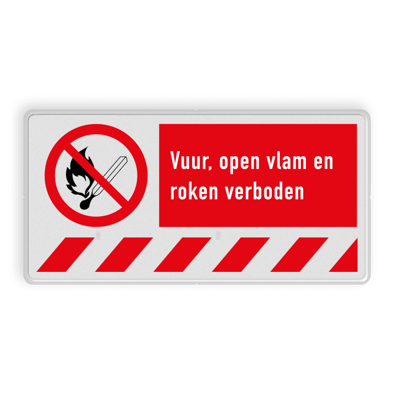 Verbodsbord Vuur, open vlam en roken verboden kopen? Bestel!