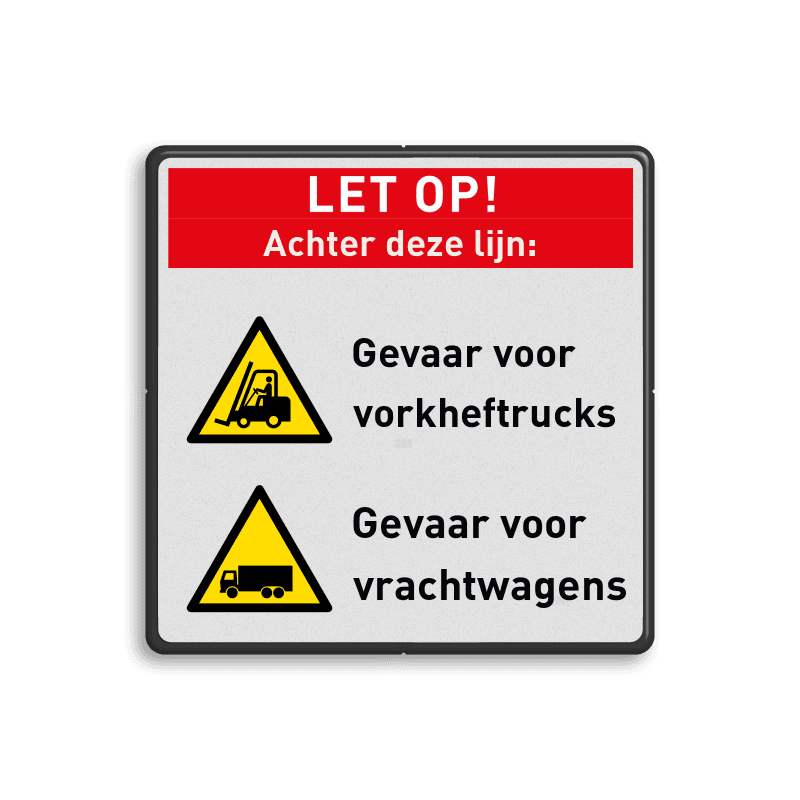 Waarschuwingsbord LET OP Gevaar voor heftrucks en vrachtwagens kopen?