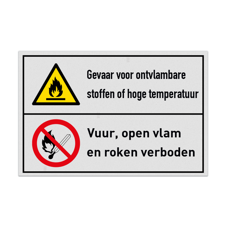 Bord gevaar ontvlambare stoffen, vuur, roken verboden kopen?
