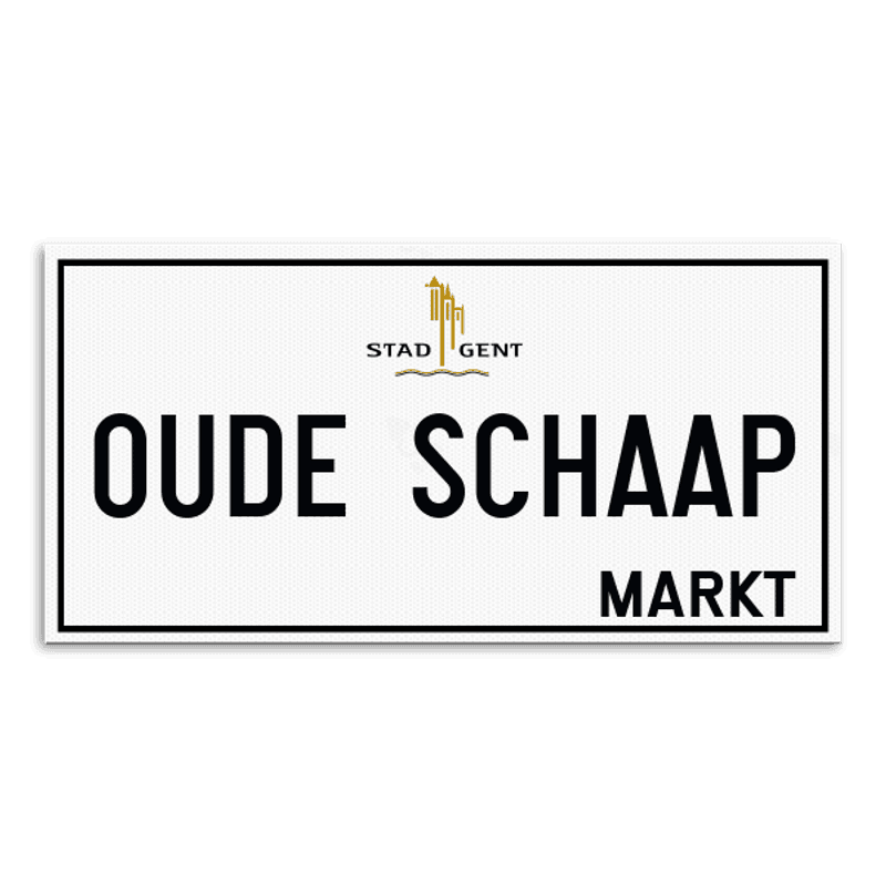 Straatnaambord Stad Gent met je eigen straatnaam | Bewerk online