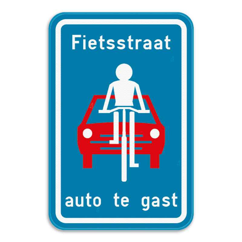 Fietsstraatbord - auto te gast - Schoolzone en speeltuinborden ...