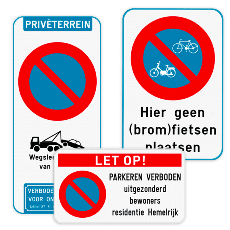 Parkeerverbodsborden niet parkeren & verboden te parkeren | Bestel nu