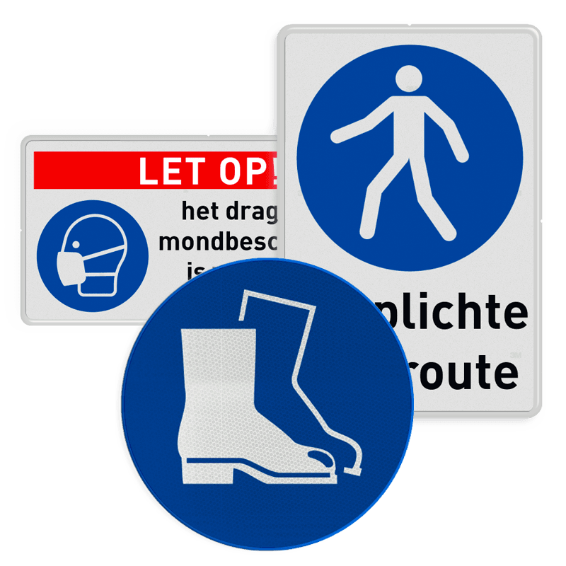 Gebodsborden kopen? Reflecterend | Veiligheidsbord.nl
