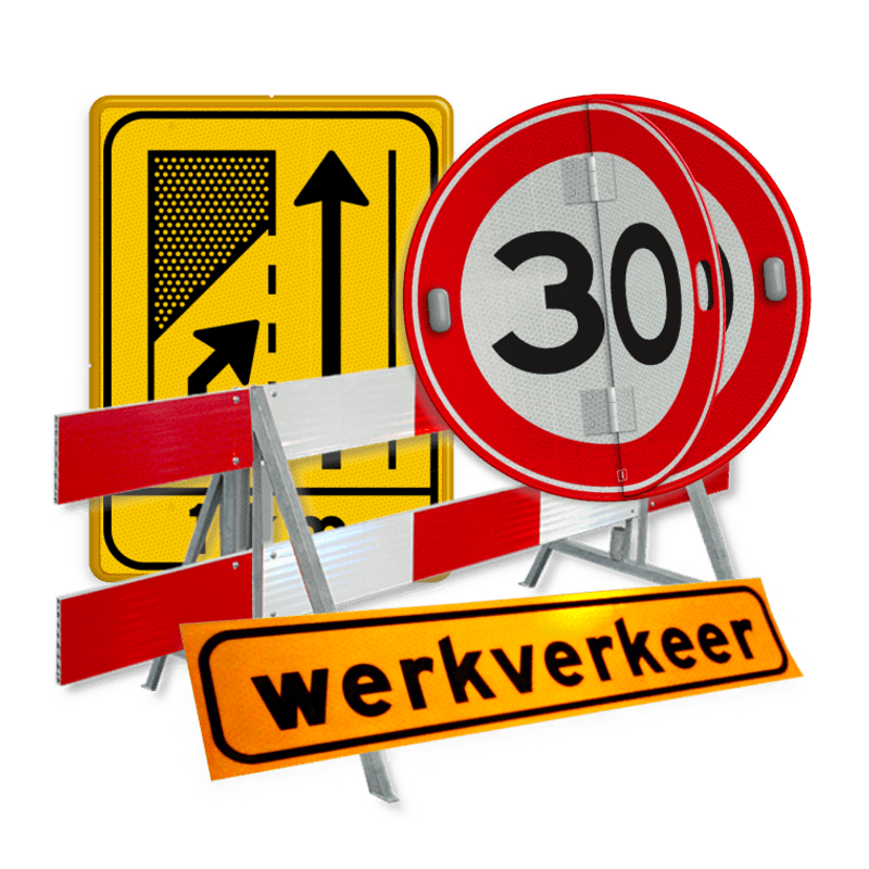 Afzetmateriaal kopen? Voor wegwerkzaamheden | Informatiebord.nl