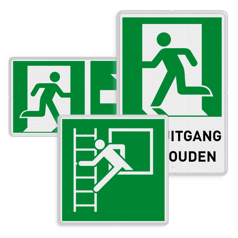 Nooduitgang bordjes kopen? Reflecterend | Veiligheidsbord.nl