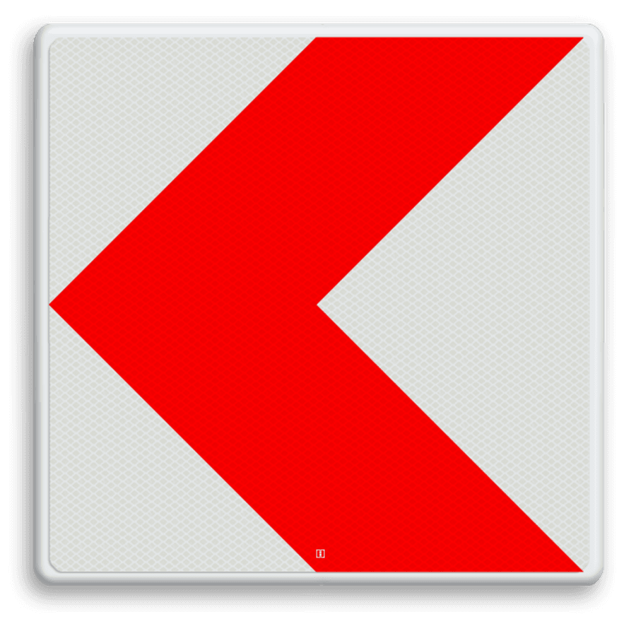 Betekenis Verkeersteken BB12l - Waarschuwing voor bocht naar links