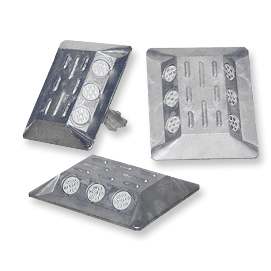 Acheter un plot réfléchissant en aluminium 115x100x20mm blanc/blanc