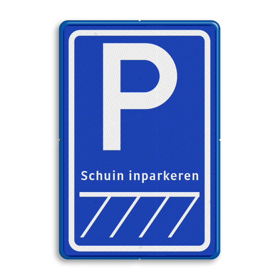 Verkeersbord parkeerplaats voor schuin inparkeren kopen? Bestel hier!