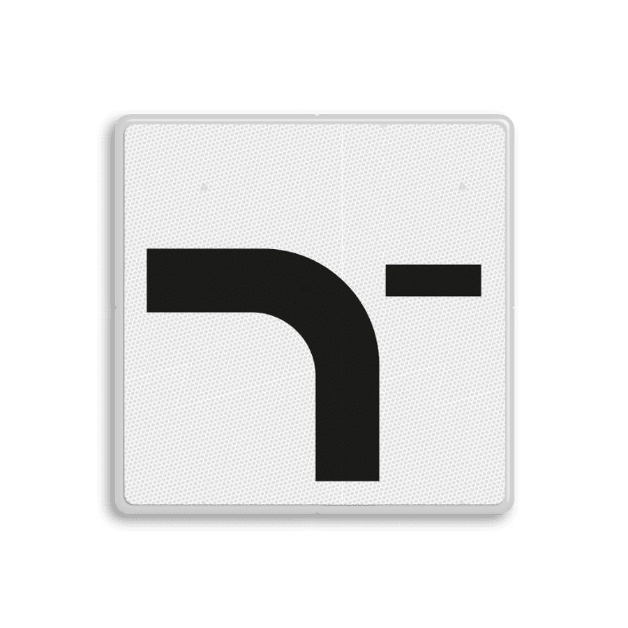 Betekenis Verkeersteken OB712 - Verloop voorrangsweg voor T splitsing