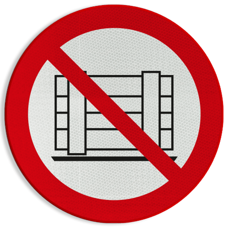 Verbodsbord of sticker Verboden goederen neer te zetten kopen?