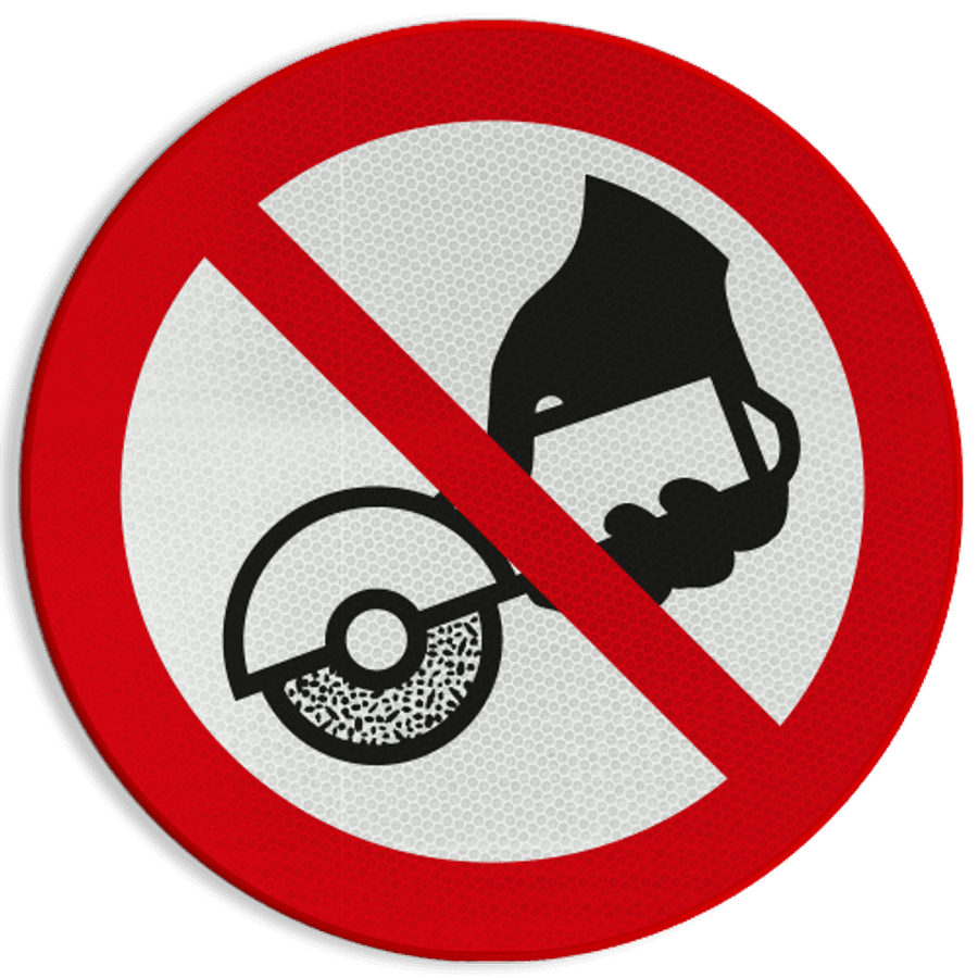 Veiligheidspictogram verboden met de hand te slijpen bord kopen