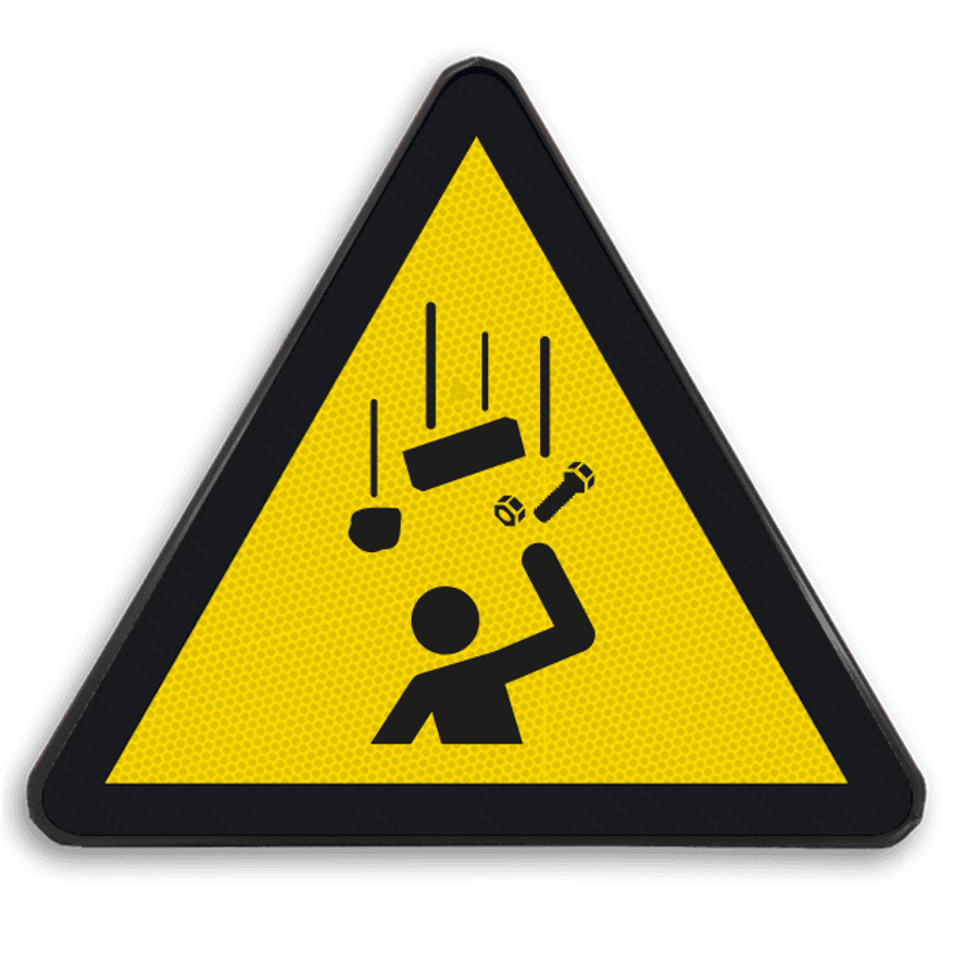 Veiligheidspictogram gevaar voor vallende voorwerpen sticker kopen