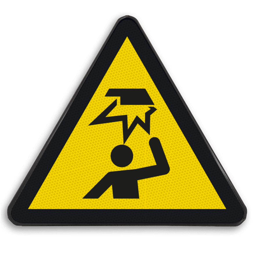 Veiligheidspictogram gevaar voor hoofd bord of sticker kopen