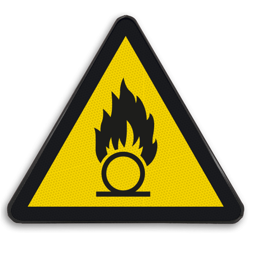 Veiligheidsbord W028 - Gevaar voor oxiderende stoffen - Officiële ...