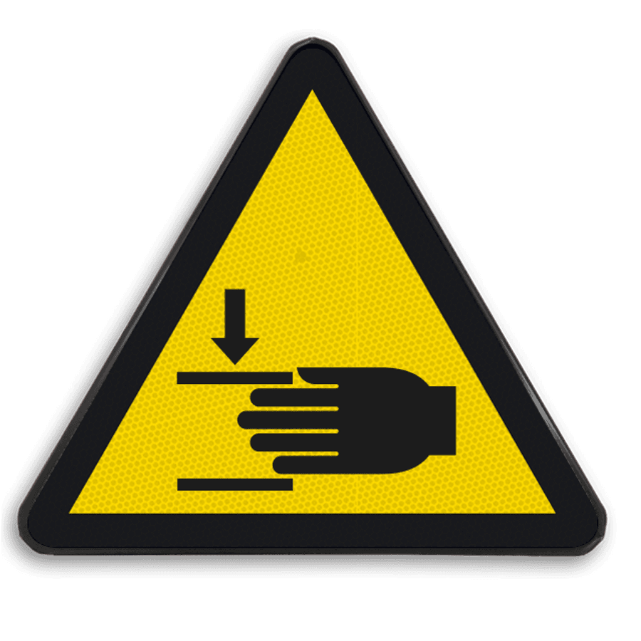 Waarschuwingsbord of sticker Klemgevaar voor handen kopen?