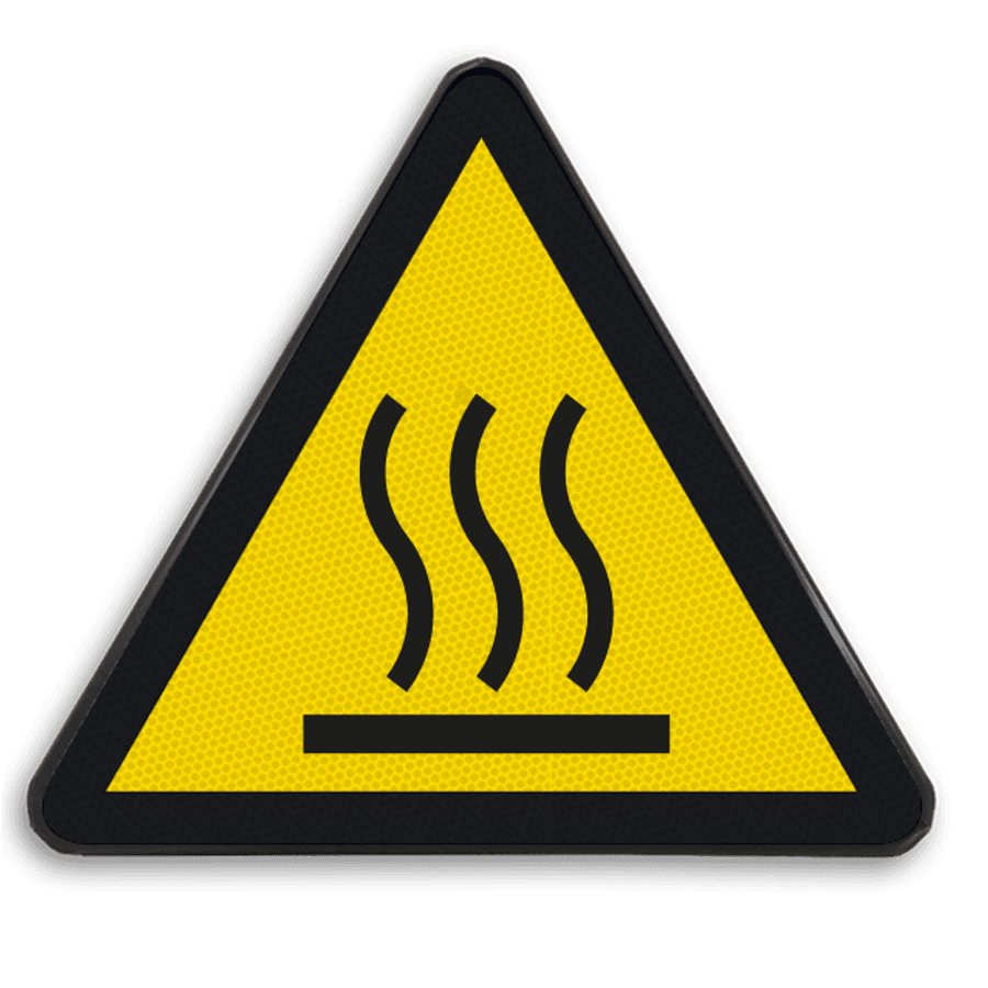 Betekenis Veiligheidsbord W017 - Gevaar voor heet oppervlak