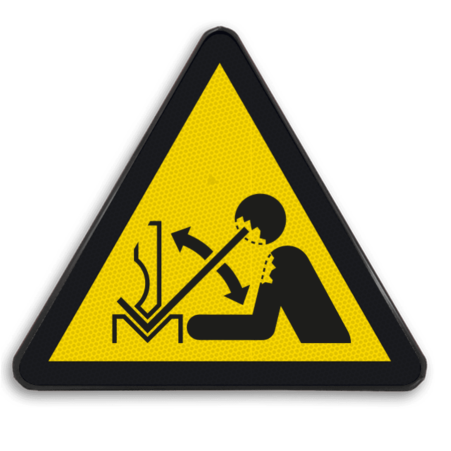 Veiligheidspictogram gevaar voor sneldraaiend werkstuk sticker kopen