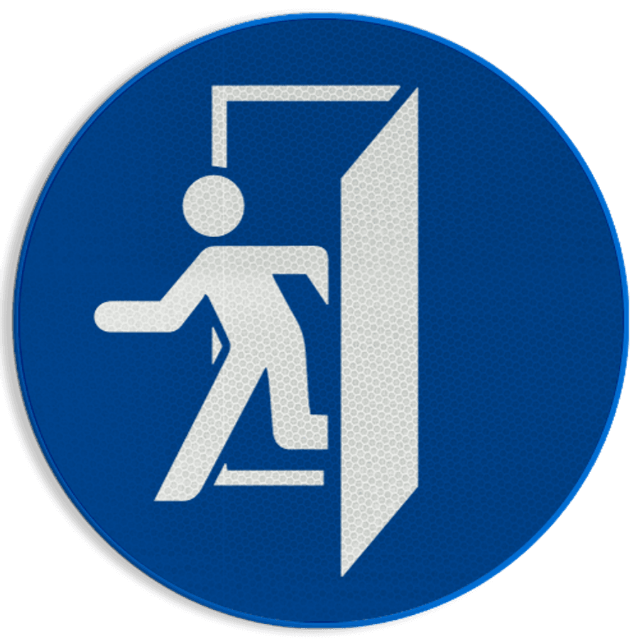 Veiligheidspictogram nooddeur vrijhouden bord of sticker kopen