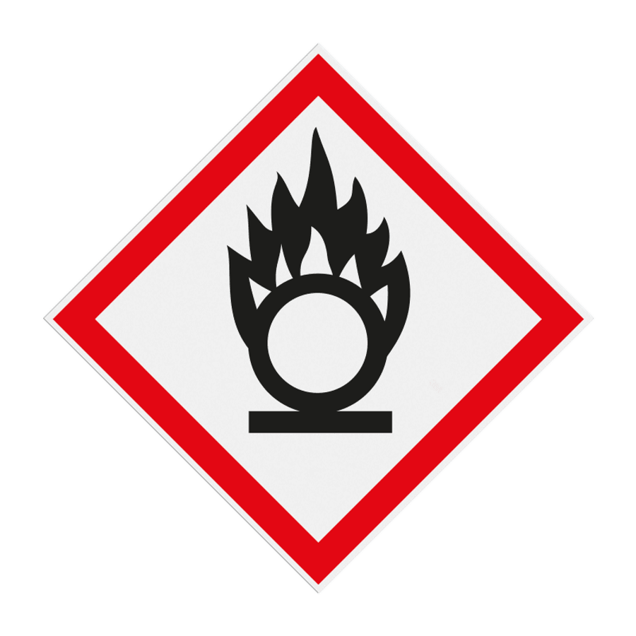 Betekenis Veiligheidsbord GHS03 - Gevaar oxiderende stoffen