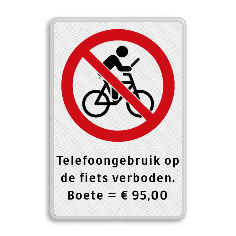 Verkeersbord Mobiel op fiets verboden kopen? | Bestel!