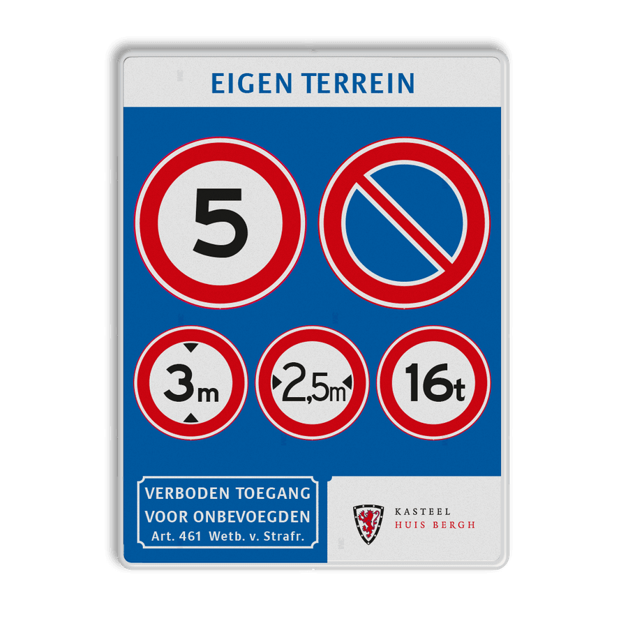Bord Eigen terrein met eigen ontwerp en pictogrammen kopen? Bestel!