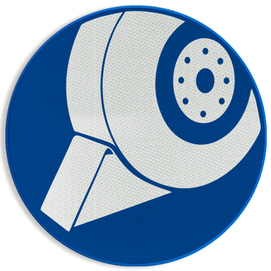 Veiligheidsbord Pictogram Verplicht gebruik wielblok kopen? Bestel hier!