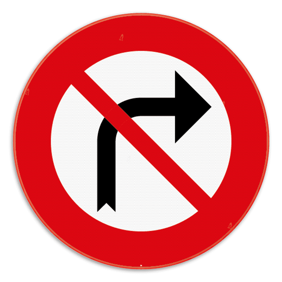 Verkeersbord C31b Verbod rechts afslaan Kopen? Bestel hier online!
