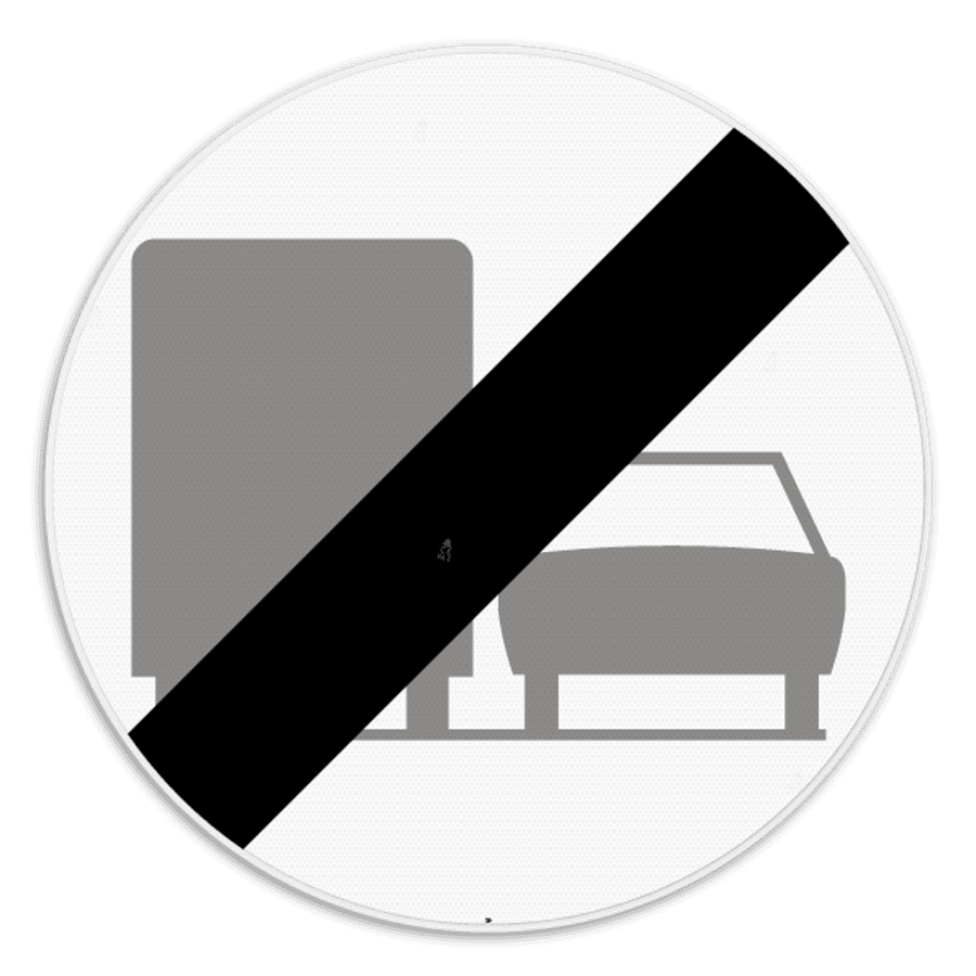 Betekenis Verkeersbord C41 - Einde van het verbod opgelegd door het ...