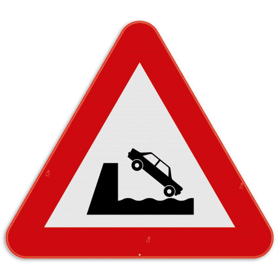 Panneau de signalisation A11 - Débouché sur le quai ou sur la berge ...