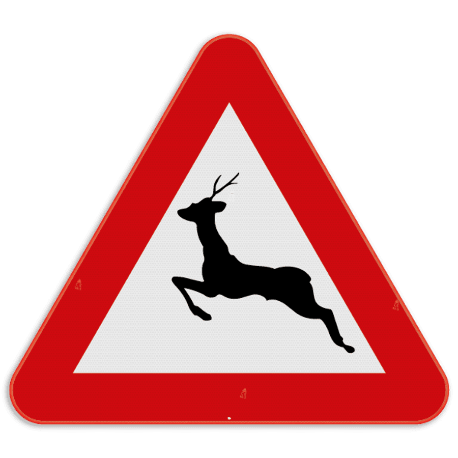 Betekenis Verkeersbord A27 - Overstekend groot wild.