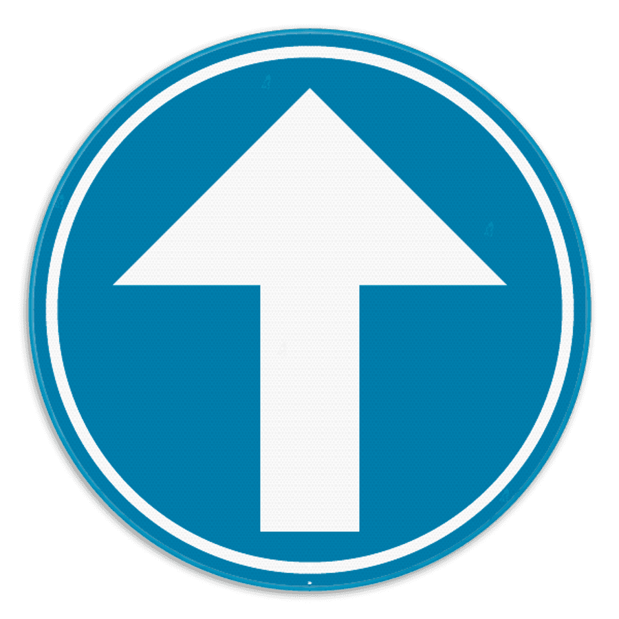 Betekenis Verkeersbord D1a - Verplichting rechtdoor.