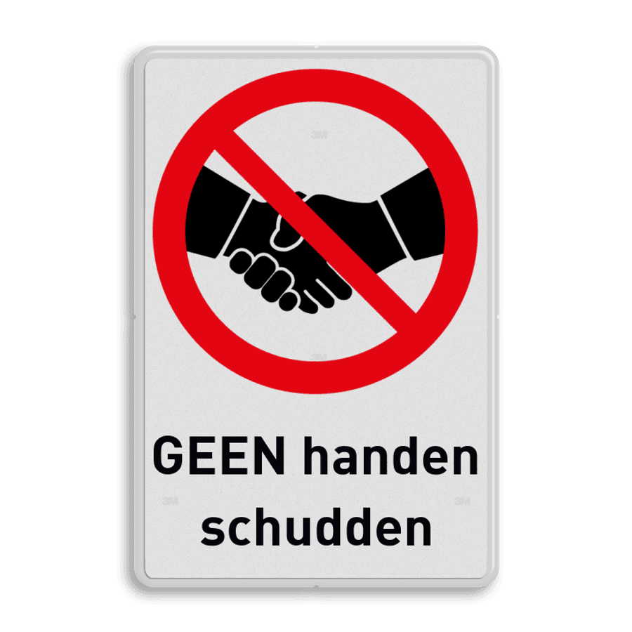 Verbodsbord handen te schudden kopen? Bestel hier | Informatiebord.nl