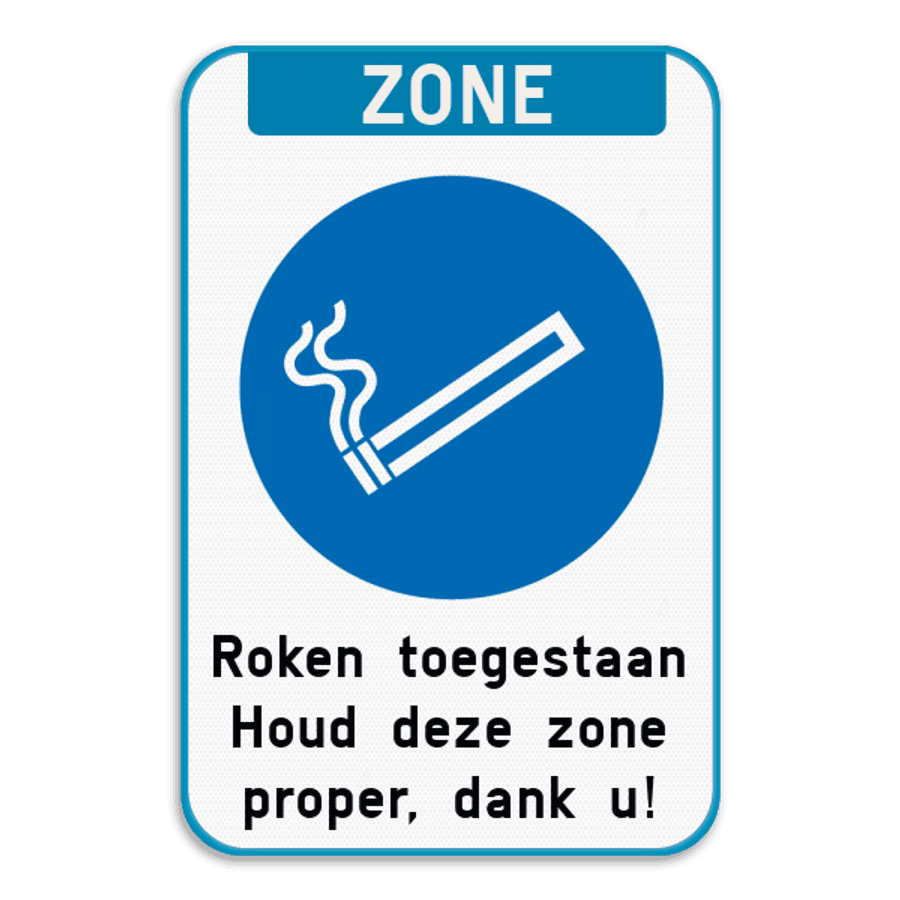 Rookzone bord met eigen tekst - Rookverbod / Toelating - Veilige en ...